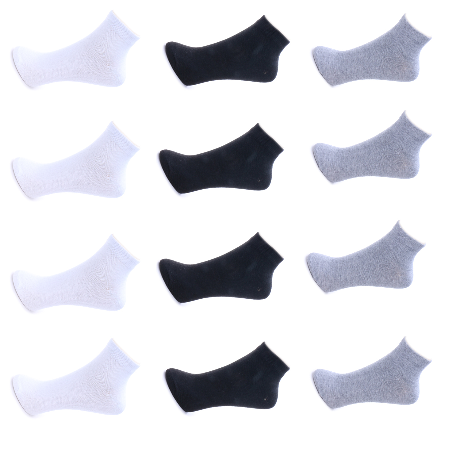 12 Pairs Womens Ankle Socks Low Cut Fit Crew Size 9-11 Sport Black ...