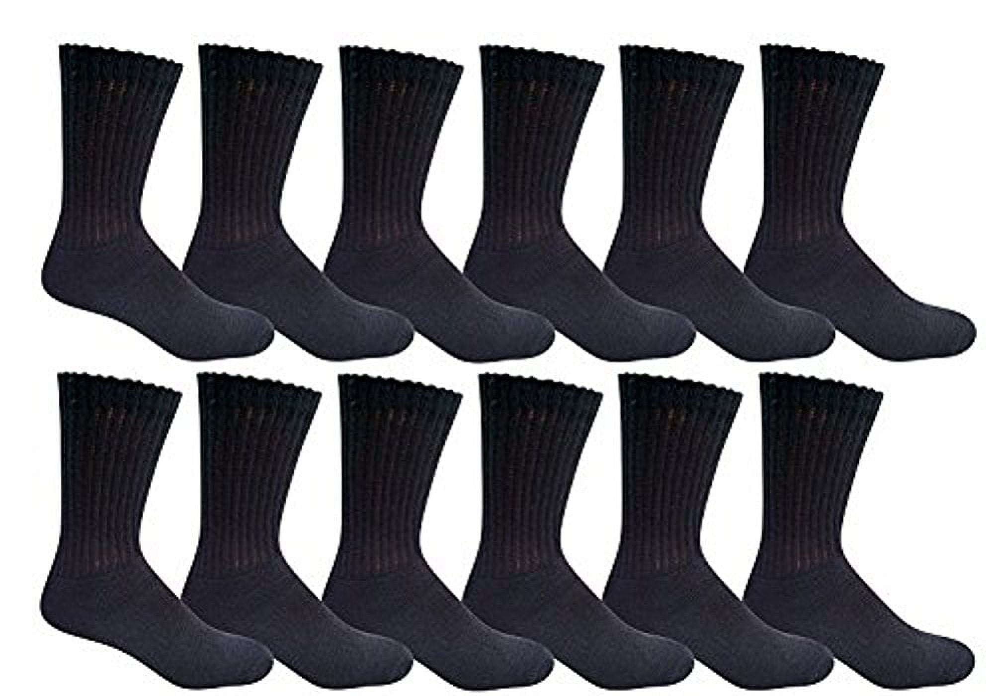 12 Pairs of Mens Sports Crew Socks, Wholesale Bulk Pack Athletic Sock ...