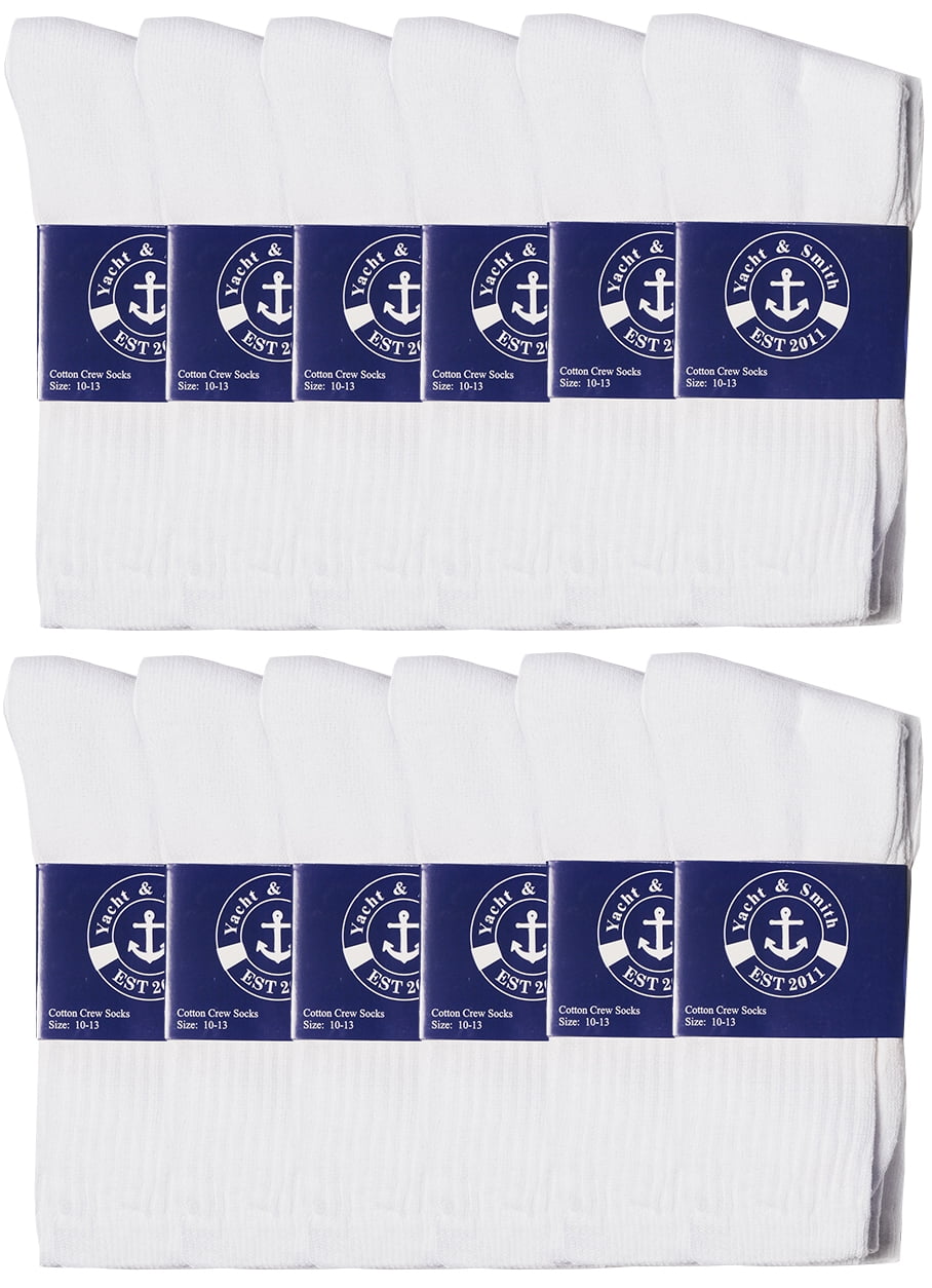 Yacht & Smith 12 Pairs Men's Lightweight Cotton Crew Socks, Ideal for ...