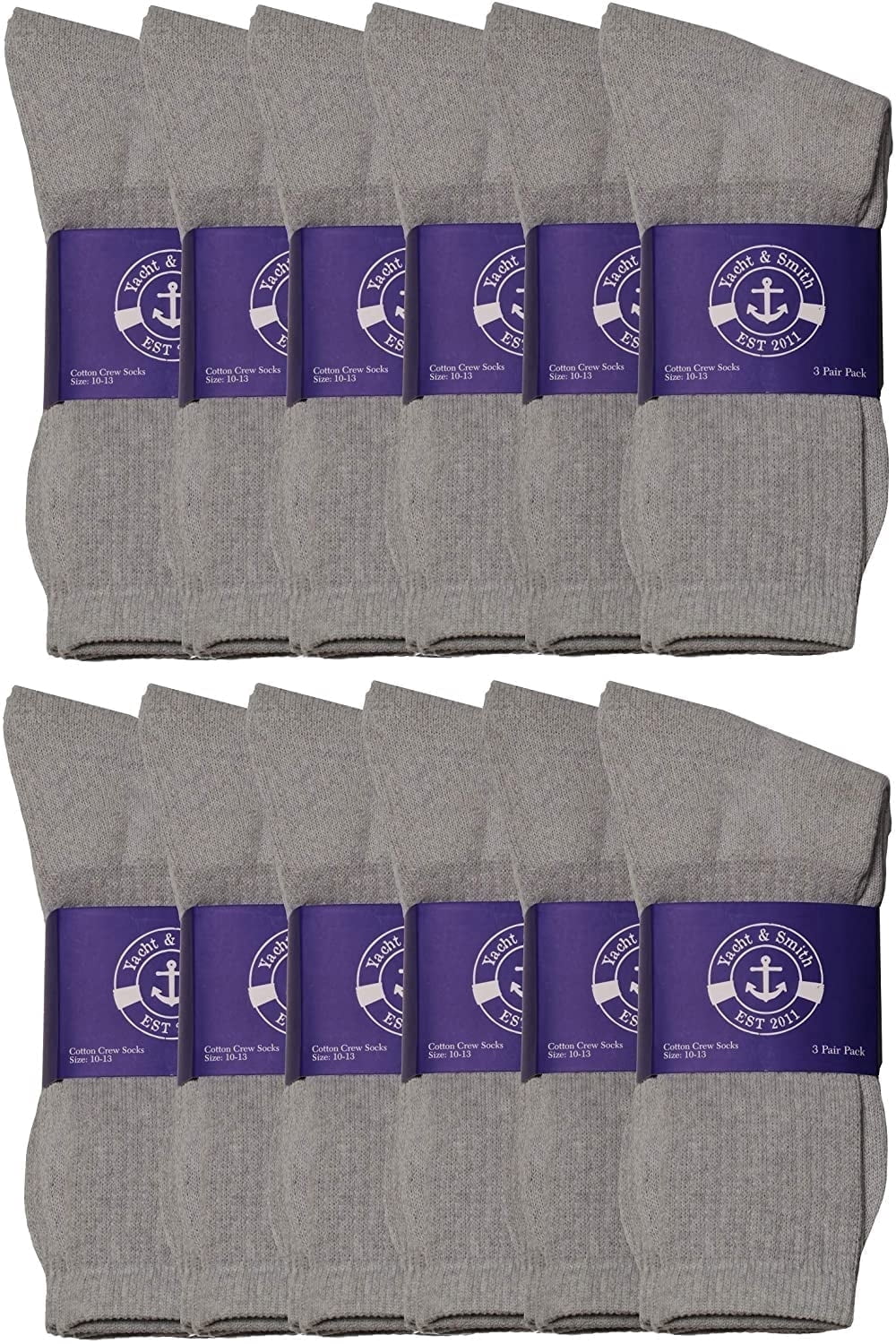 12 Pairs of Mens Value Mens Bulk Lightweight Cotton Crew Socks ...