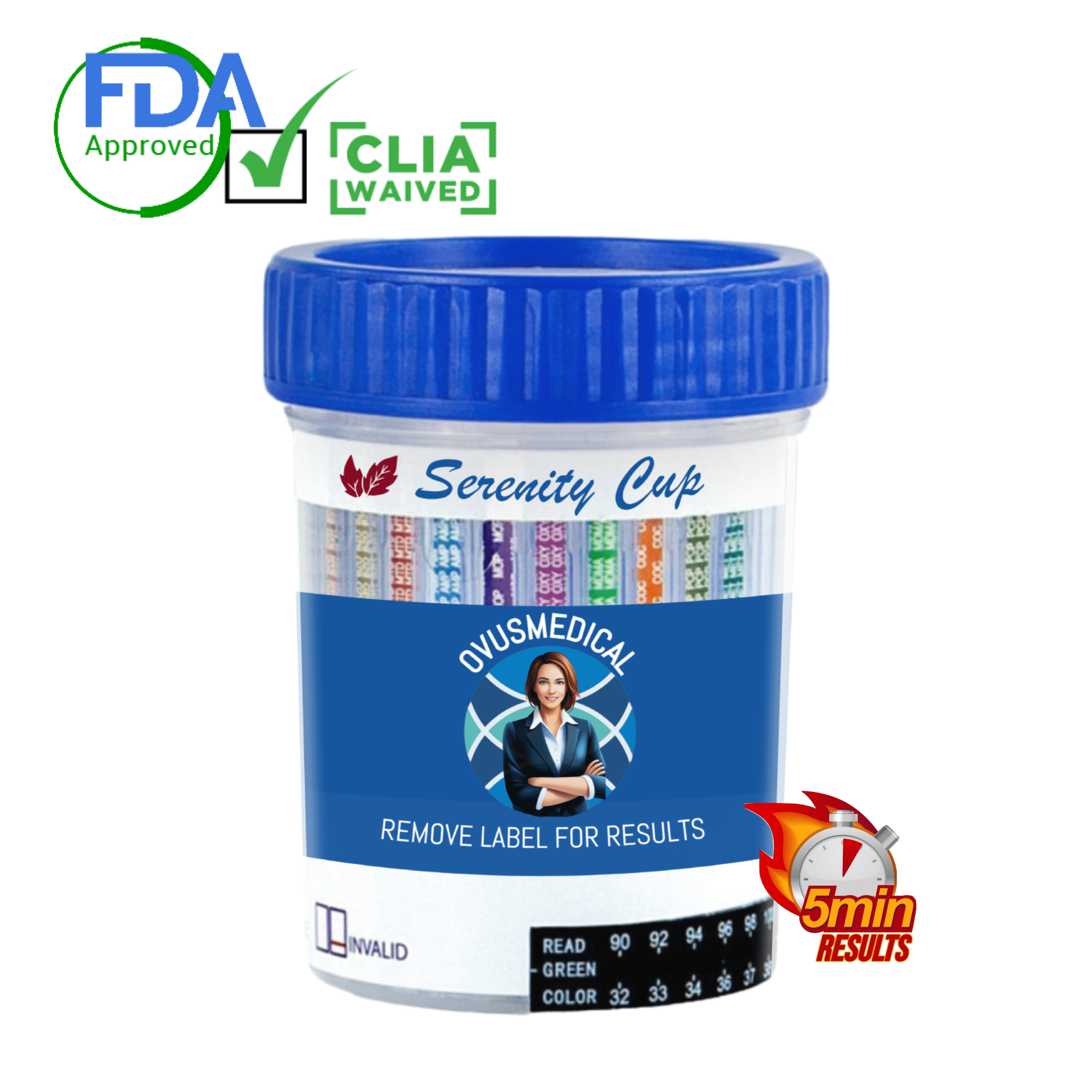 Ovus Medical 12 Panel Drug Test Cup with TCA - Leak Resistant, 50 Count ...