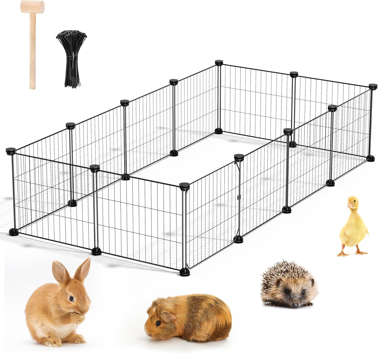 12 Panels Guinea Pig Playpen, Rabbit Indoor Playpen, 56" L X 28" W X 12 ...