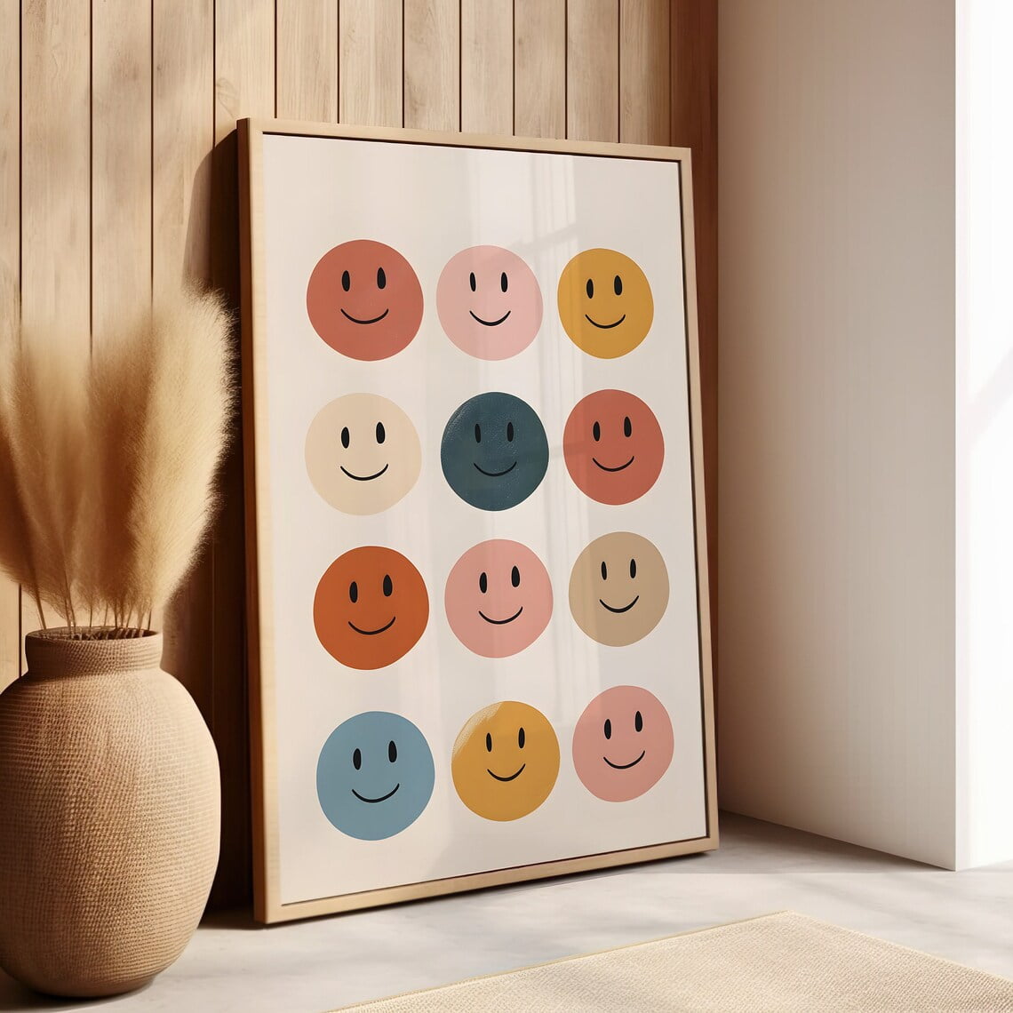 12 Pastel Smiley Faces Nursery Wall Art Or, Baby Art Print, Newborn ...