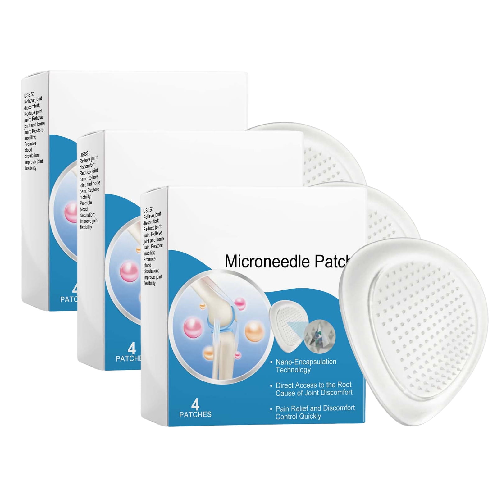 12 Patches Hyalu-ron Joint Relief Microneedle Patch, Hya-luron Microne ...