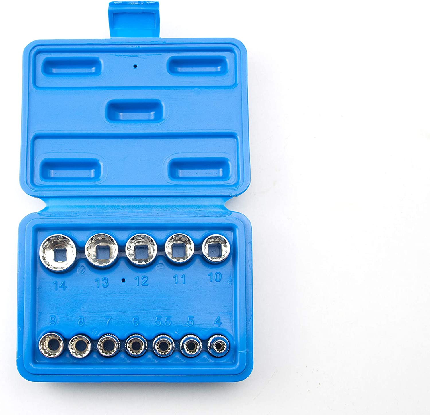 12 Pc 1/4" Drive Universal Spline Socket Set Metric Socket Tool Set ...