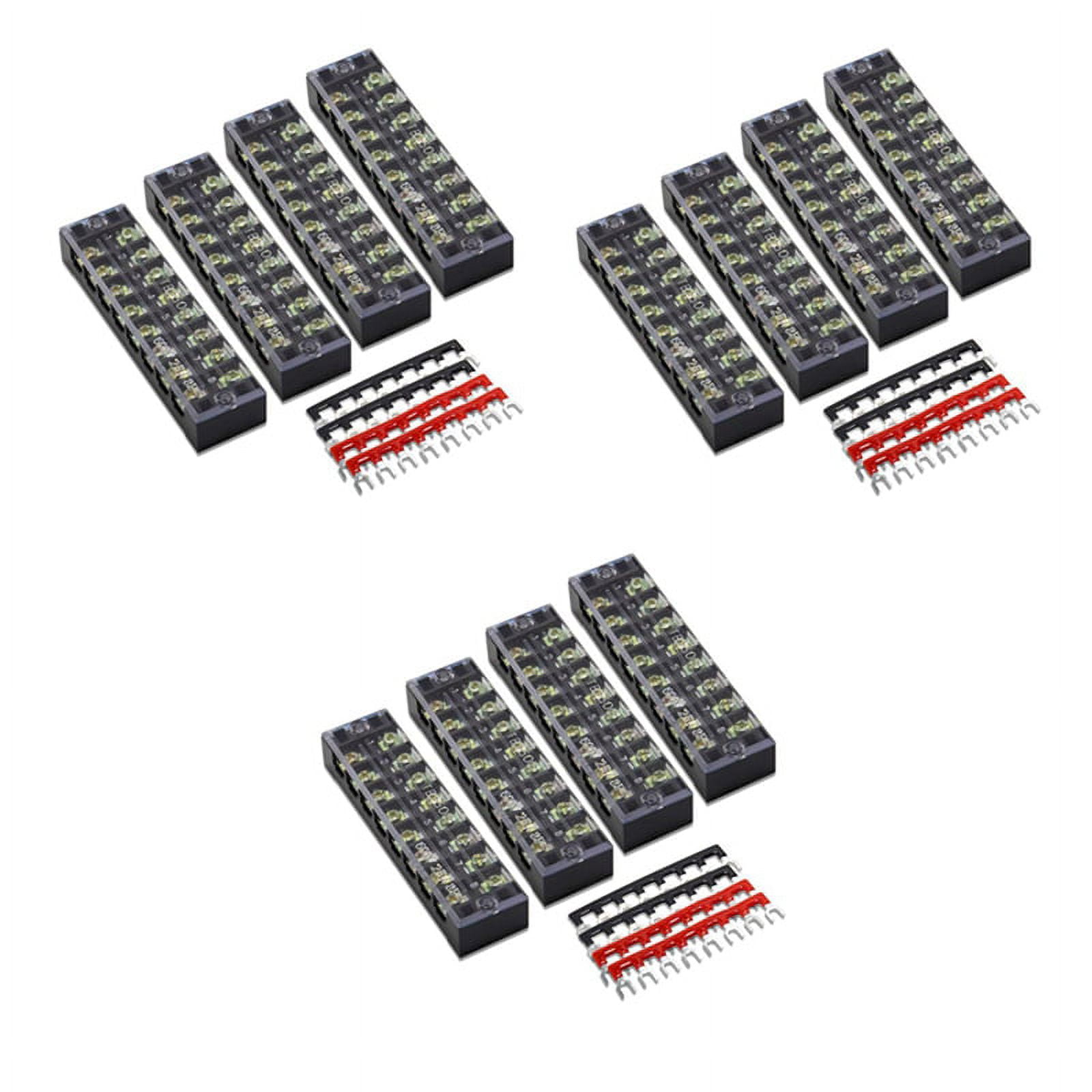 12 Pc 8P Terminal Block, 4 Pc 8P Shorting Bar, TB1505 Retardant Copper ...