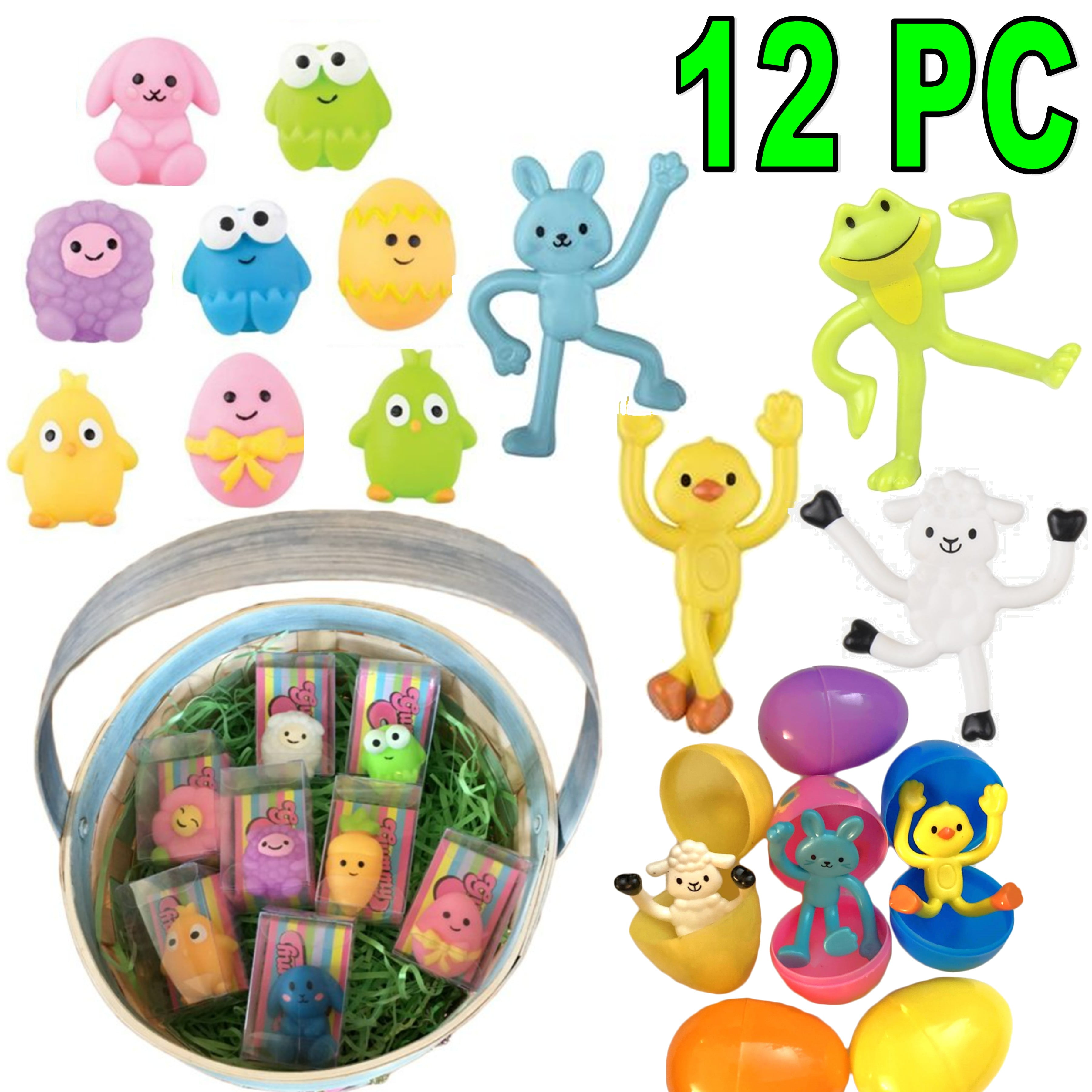 12 Pc Bunnies & More Kids Easter Basket Stuffers/Fillers - Sensory ...