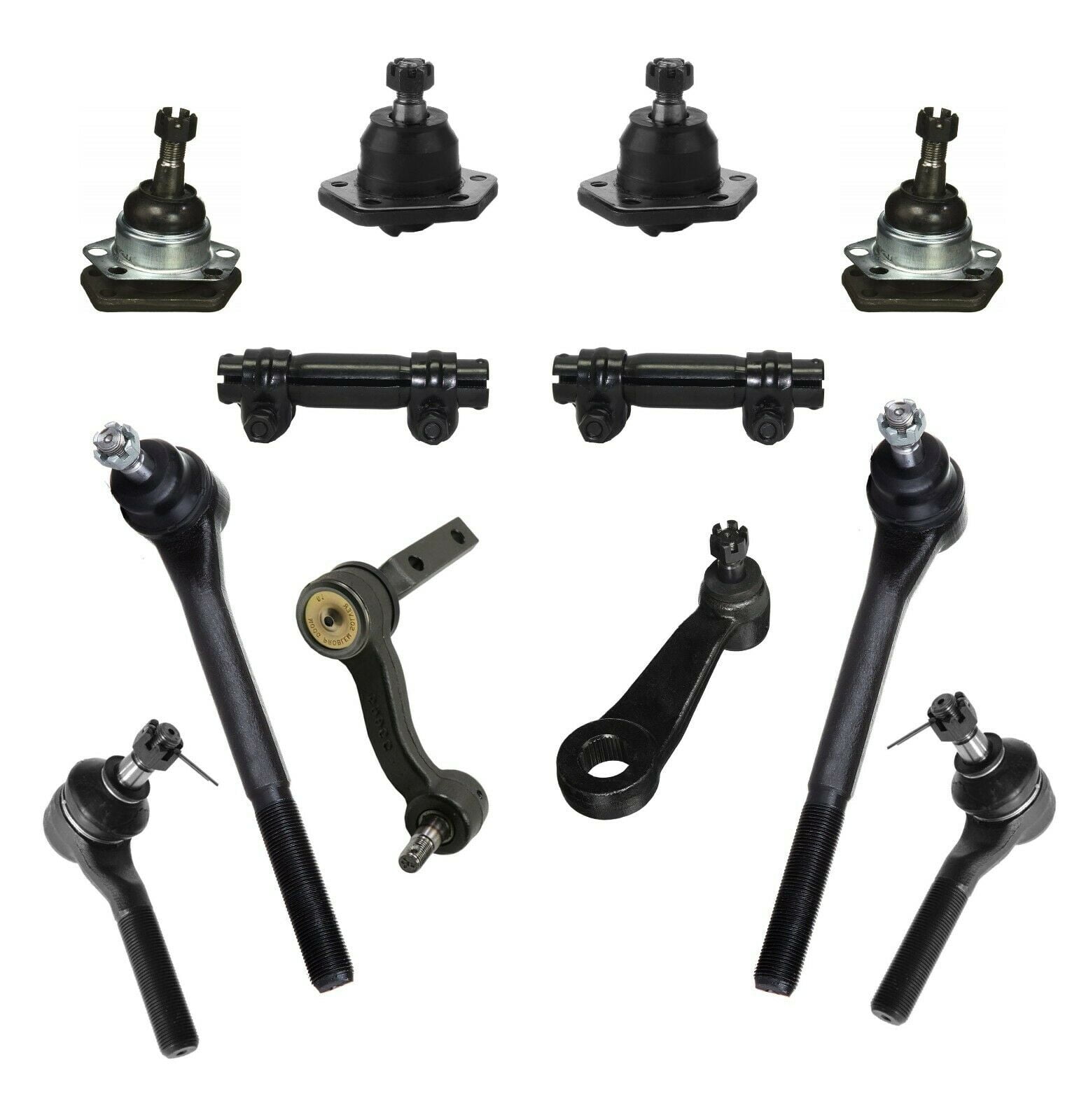 12 Pc Complete Front Suspension Tie Rod Ends Adjusting Sleeves Upper ...