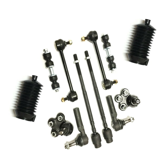 12 Pc Complete Suspension Kit Inner & Outer Tie Rod Ends Lower Ball ...