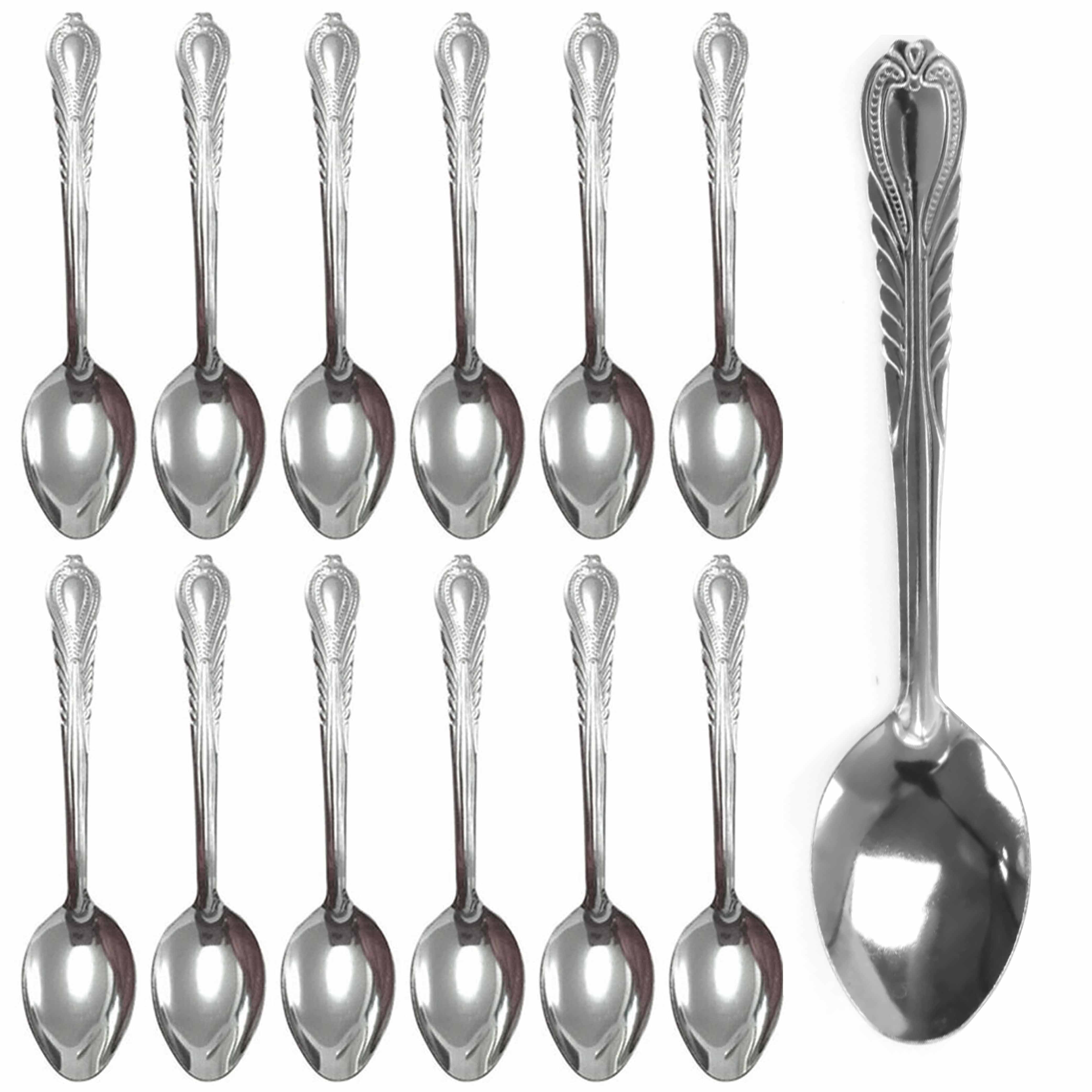 12 Pc Dinner Spoons Flatware Set Stainless Steel Utensil Silverware ...