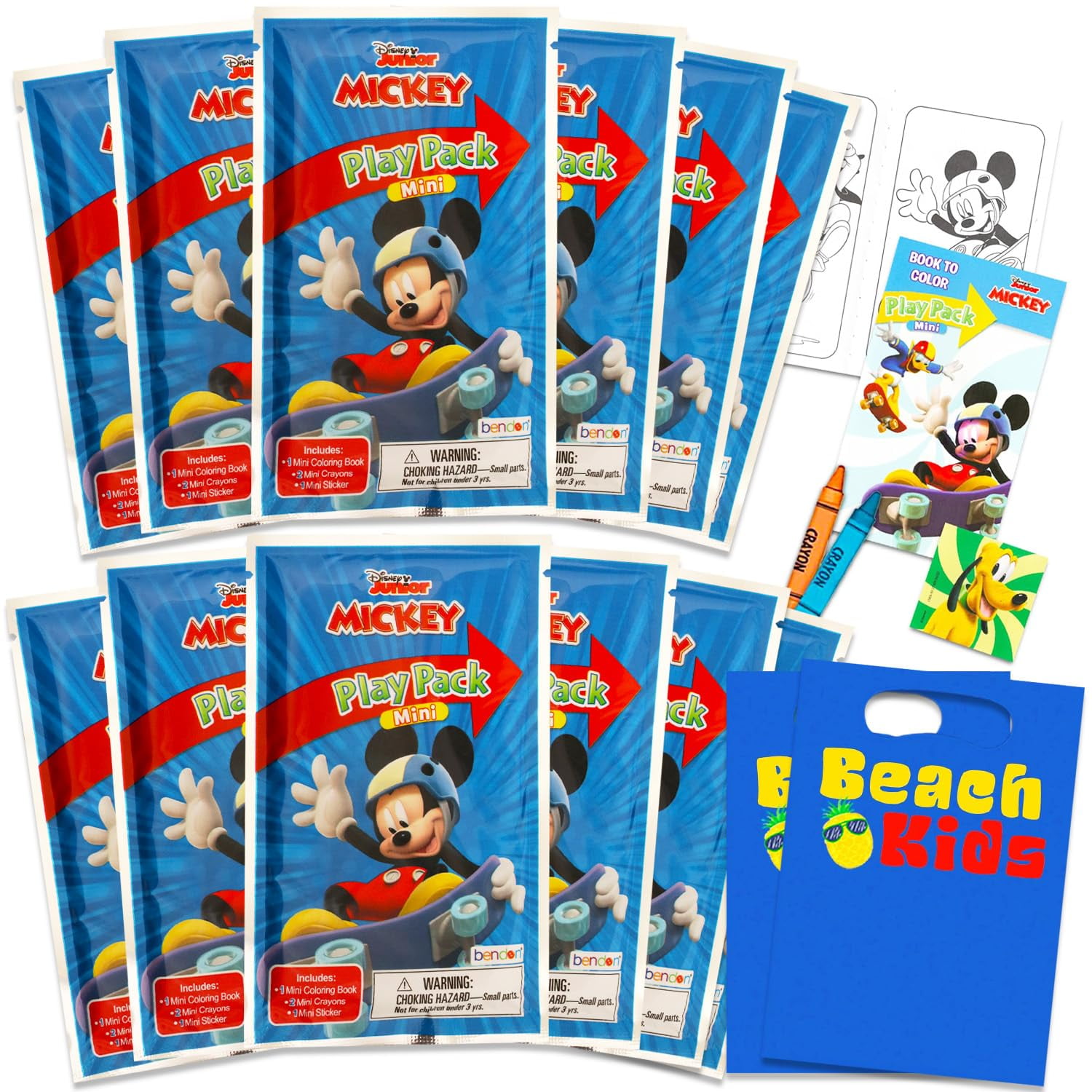 12 Pc Disney Mickey Mouse Mini Party Favors Set - Bundle with 12 Mickey ...