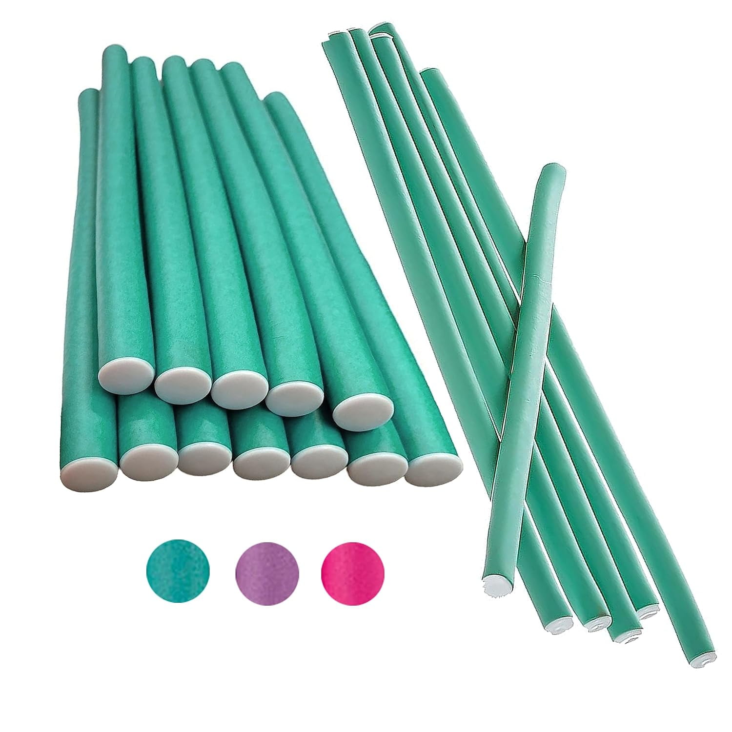 12 Pc Flexi Rods Hair Perm Ers Soft Foam Bend Large And Small 2 Sizes Large And Small Slim S