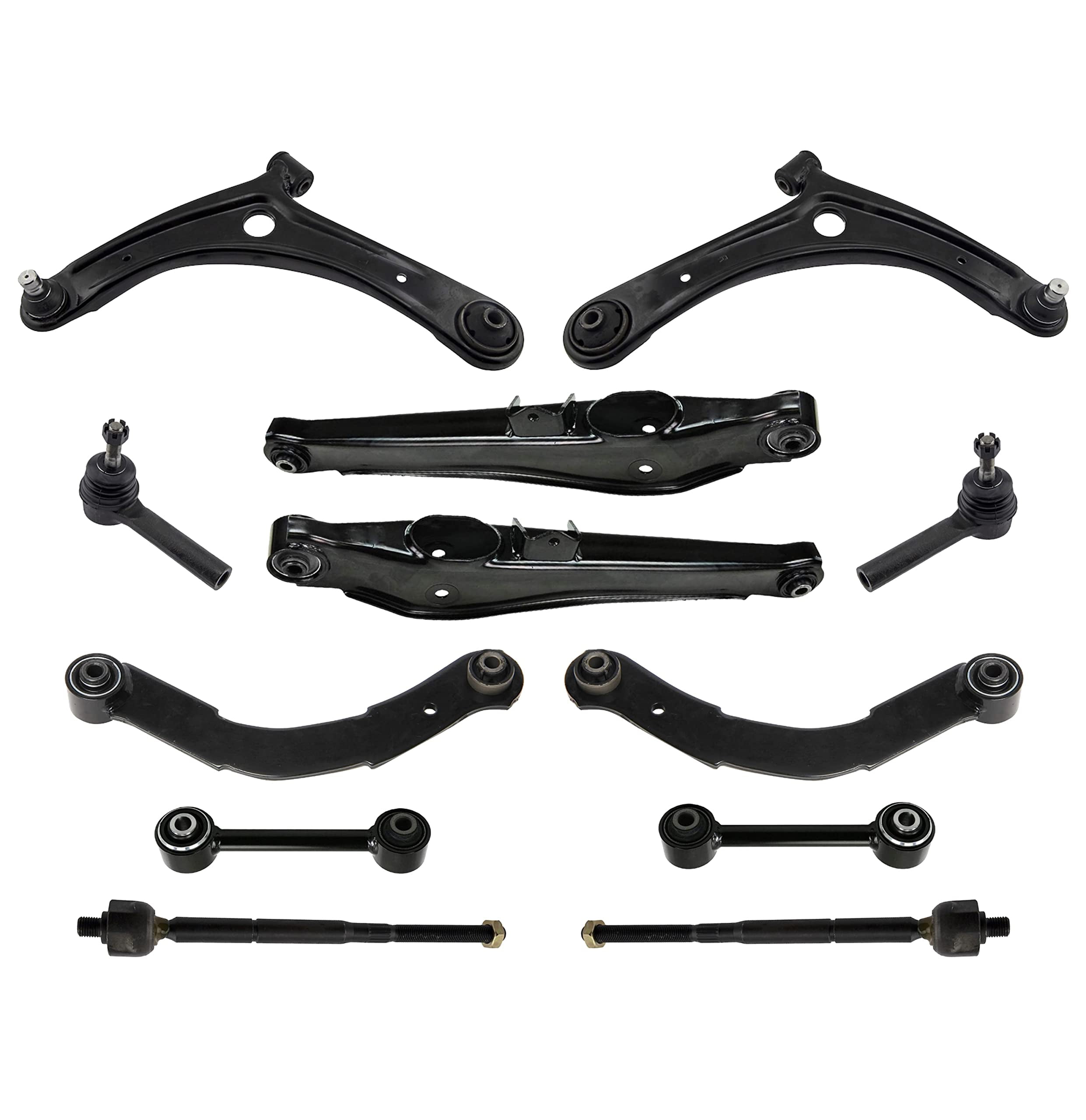 12 Pc Front Rear Suspension Kit Upper & Lower Control Arms + Outer ...