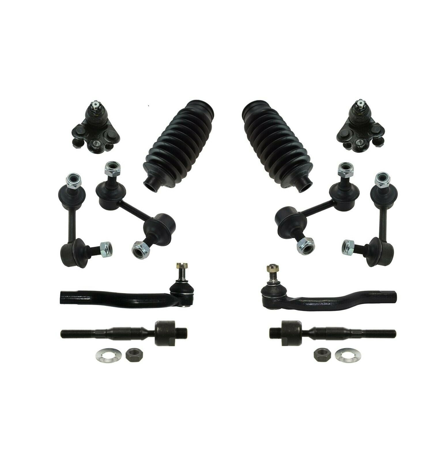 12 Pc Front & Rear Sway Bar Links Tie Rod Ends w/ Boots Lower Ball ...