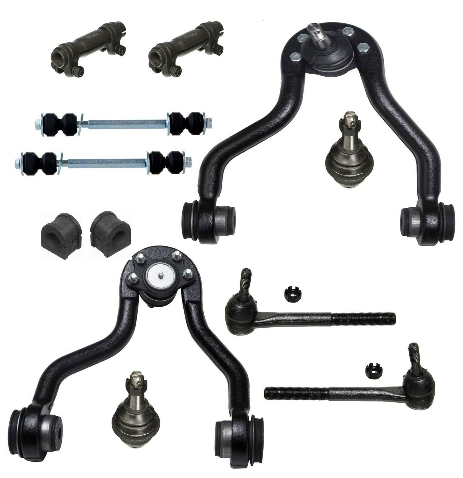 12 Pc Front Suspension Kit Adjusting Sleeves Outer Tie Rod Ends Lower ...