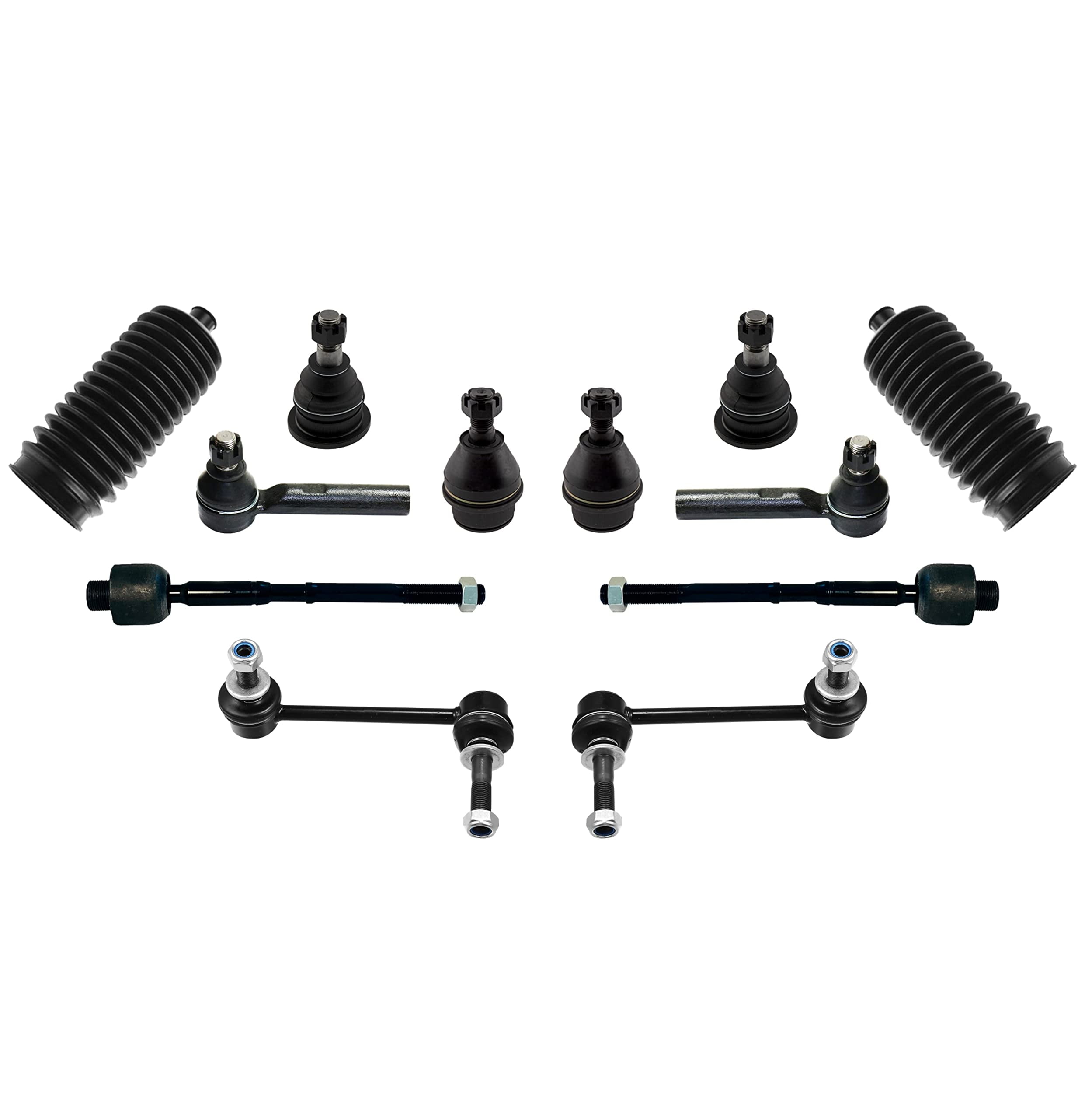 12 Pc Front Suspension Kit Upper & Lower Ball Joints, Sway Bar End ...