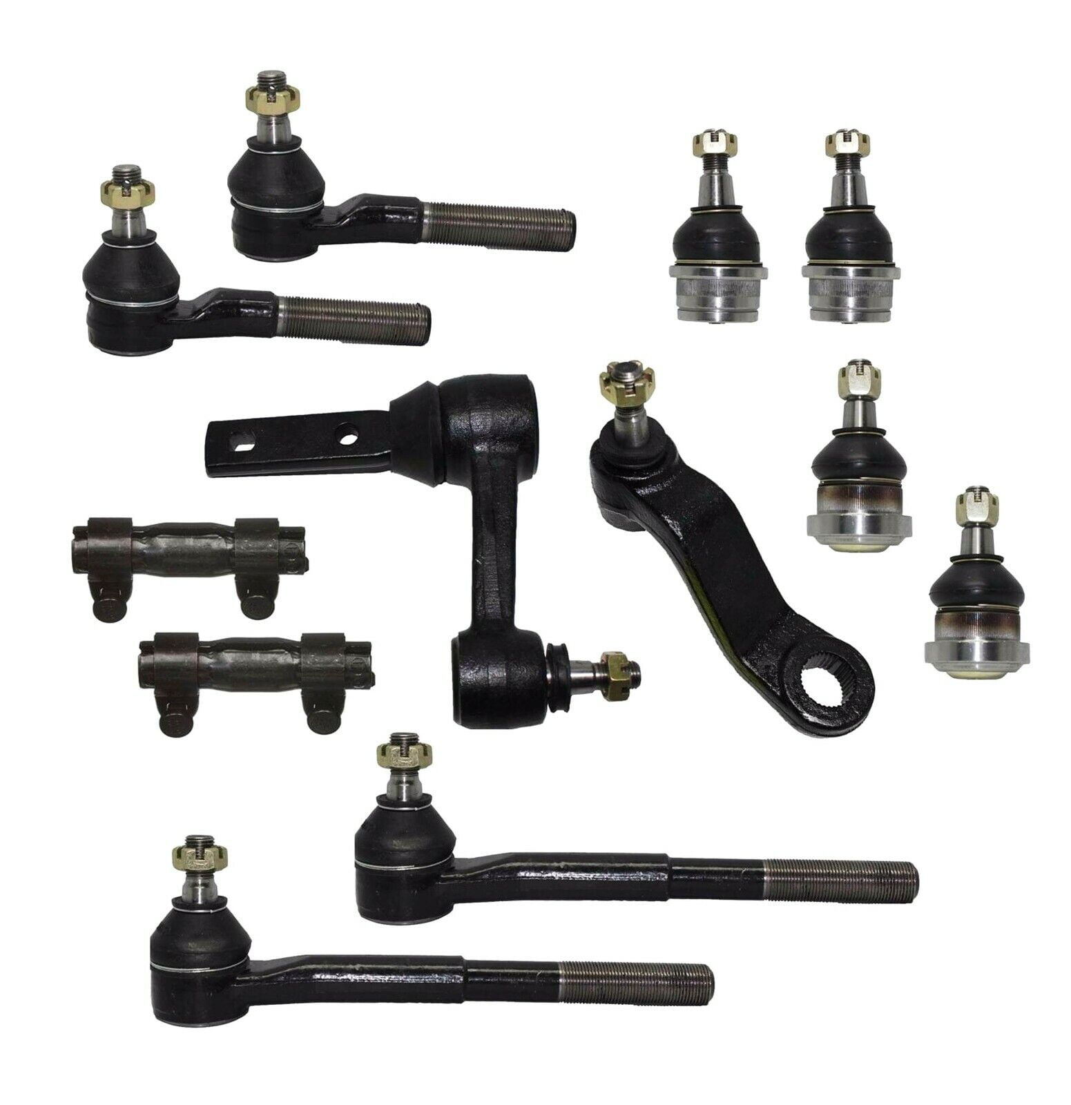 12 Pc Front Suspension Tie Rods Adjusting Sleeves Idler Pitman Arm ...