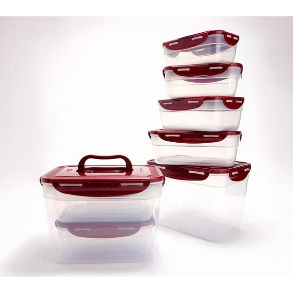 12-Pc Nestable & Stackable Rectangle Storage Set - Space-Saving Home ...