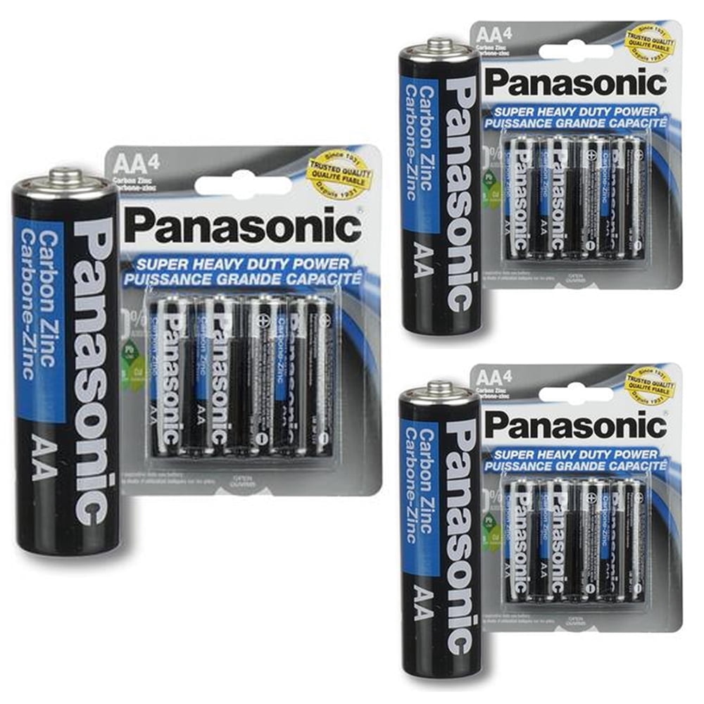 12 Pc Panasonic AA-4 Carbon Zinc Super Heavy Duty Batteries All Purpose ...