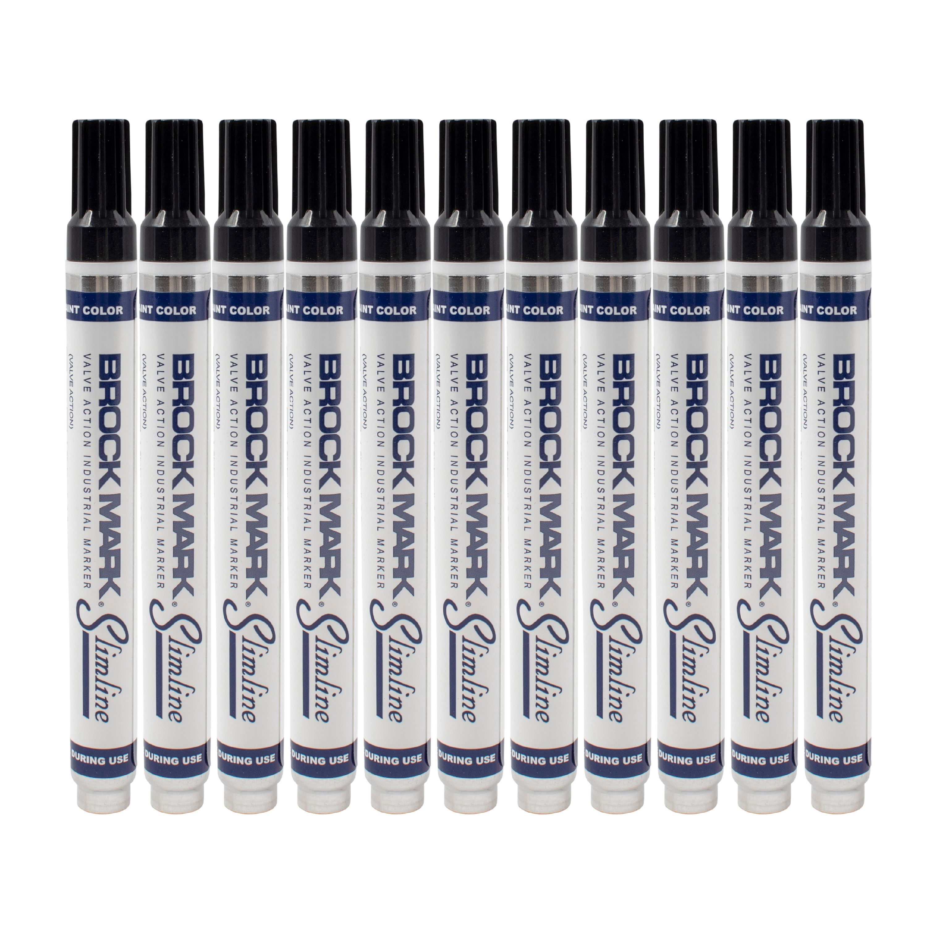 12 Pc Set Black Brockmark Slimline Industrial Paint Markers Opaque ...