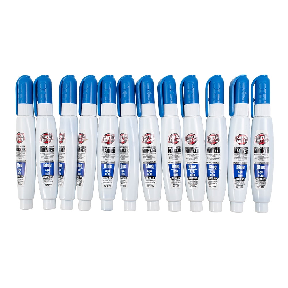 12 Pc Set Blue Super Met-Al Fine Tip Paint Marker Pens 1.4mm Stroke ...