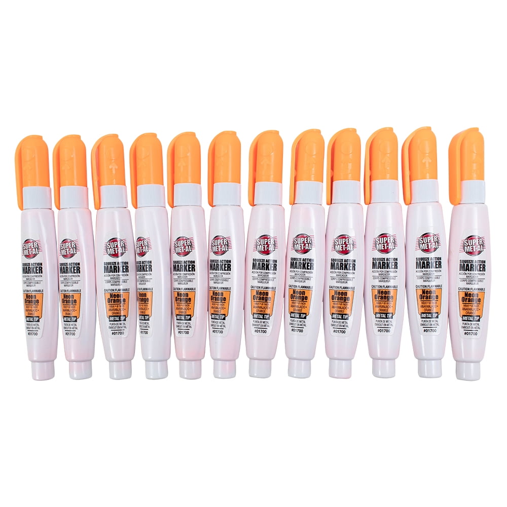 12 Pc Set Neon Orange Super Met-Al Fine Tip Paint Marker Pens 1.4mm ...