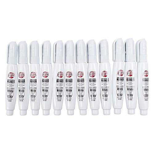 12 Pc Set Nuclear White Super Met-Al Paint Marker Pens Weather Proof 1 ...