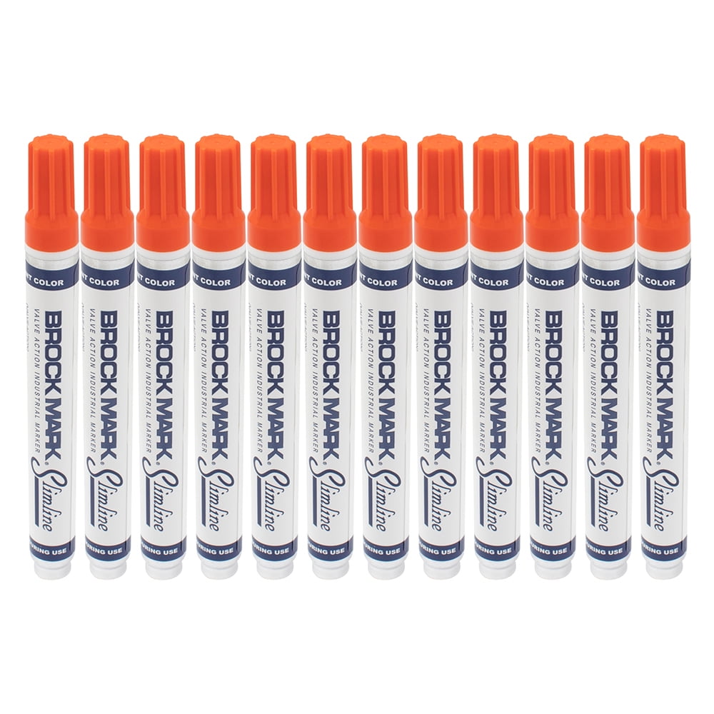 12 Pc Set Orange Brockmark Slimline Industrial Paint Markers Opaque ...