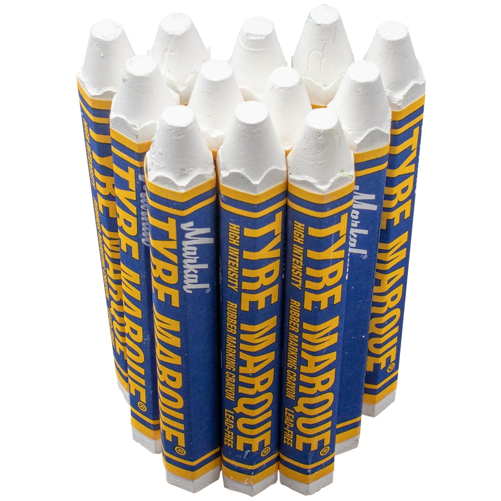 12 Pc Set White Markal Tyre Marque Crayons Bright Smear Resistant Cold ...
