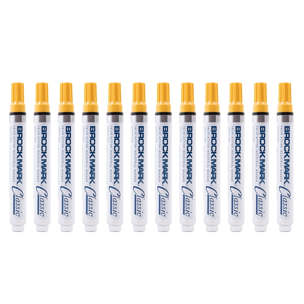 Brock Yellow Paint Markers, Permanent Glossy, 12 Pc Set, Metal Glass ...
