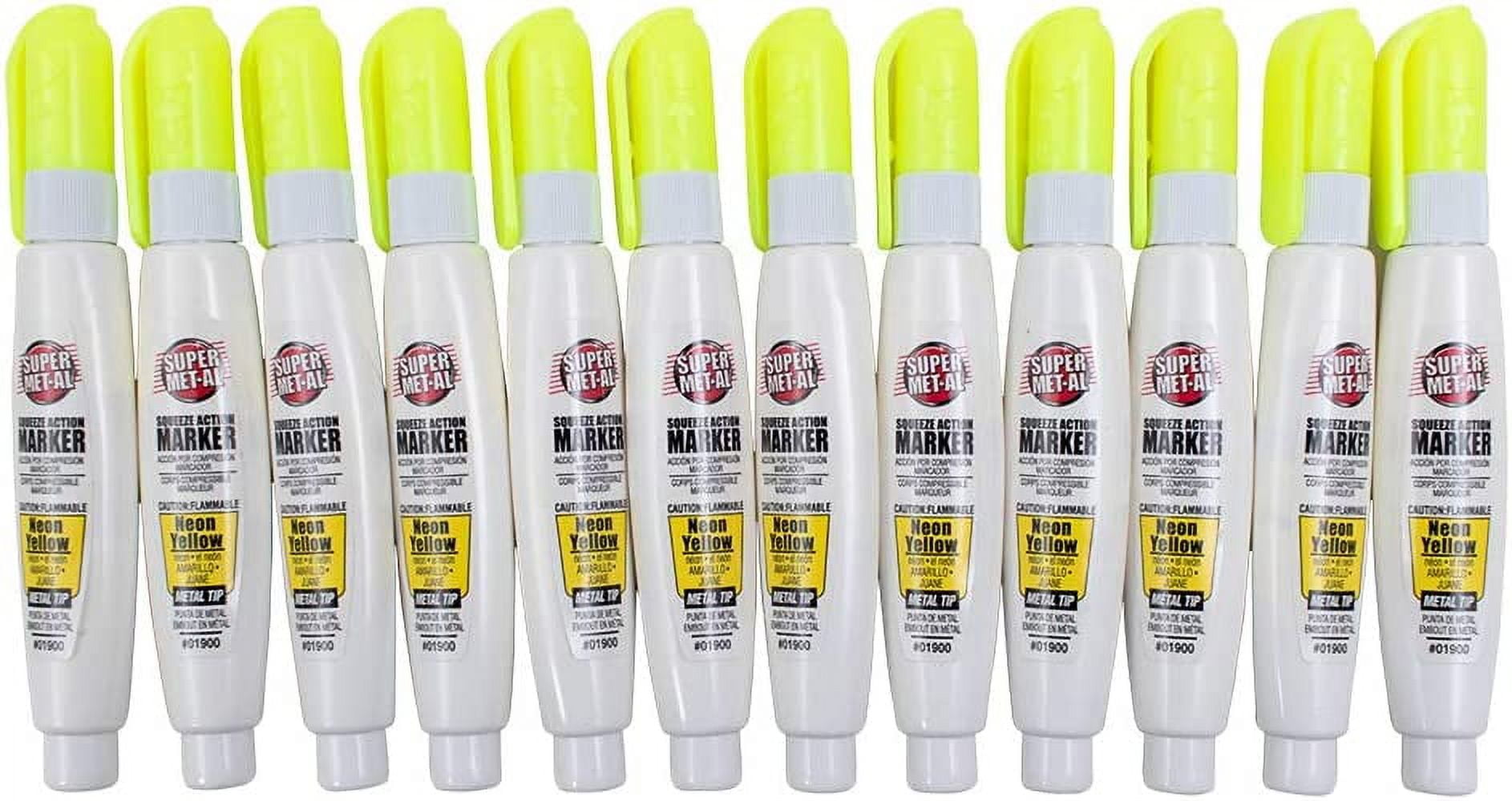 12 Pc Set Yellow Super Met-Al Fine Tip Paint Marker Pens 1.4mm Stroke ...