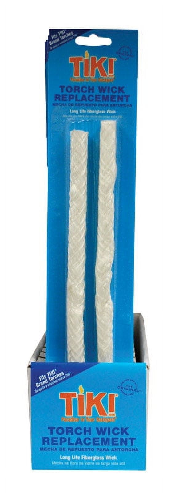 12 Pc, Tiki 0.5 In. X 9 In. L Round Wick Shape Fiberglass Torch Wick 2 ...