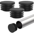 12 Pcs 1-1/4 Inch(32mm) Round Plastic Hole Plugs, Black Pipe Tubing End ...