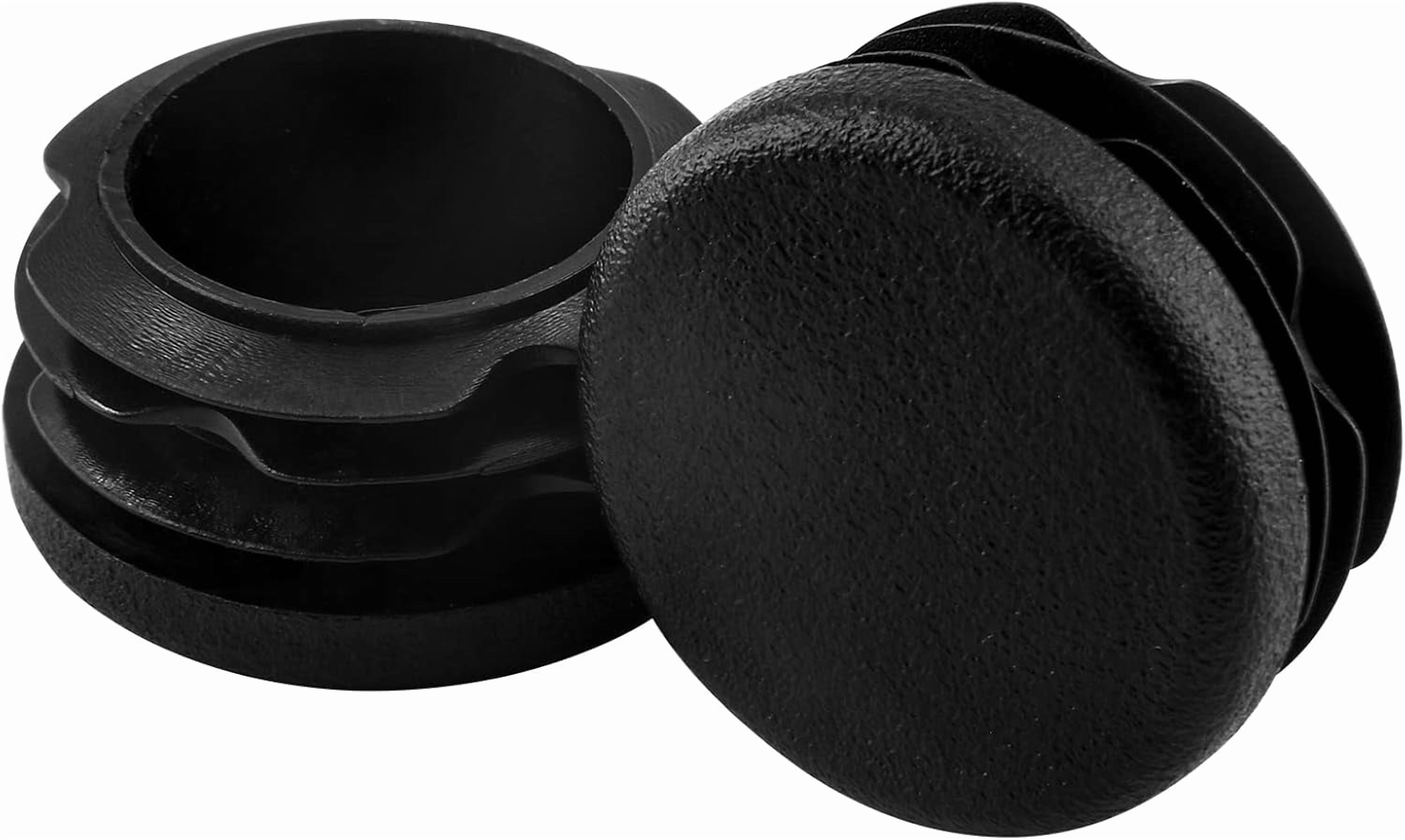 12 Pcs 1-1/4" Round Plastic Plug, Black Round Plastic End Cap Furniture ...