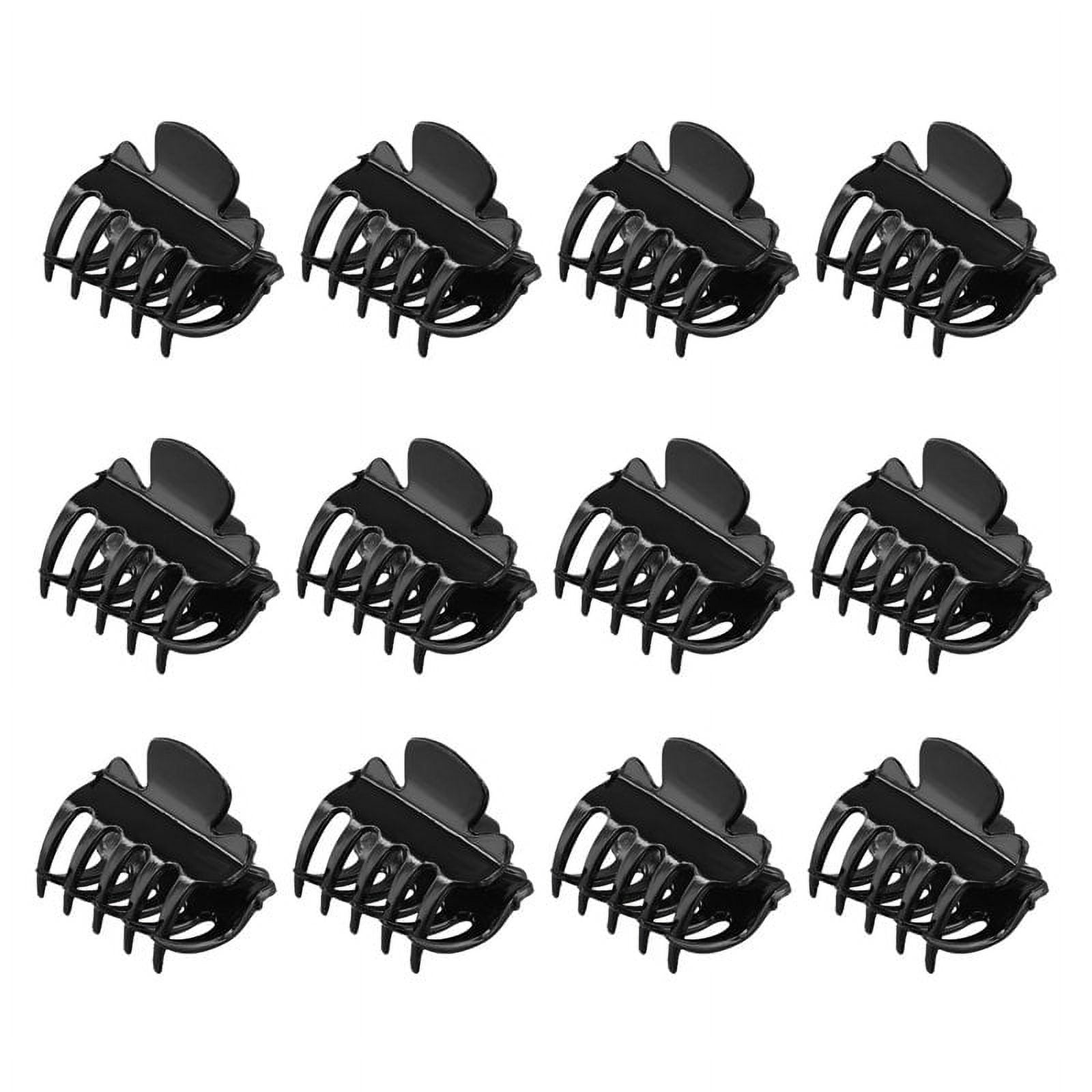12 Pcs 1.1" Long Black Plastic Mini Hairpin 10 Claws Hair Clip Clamp ...