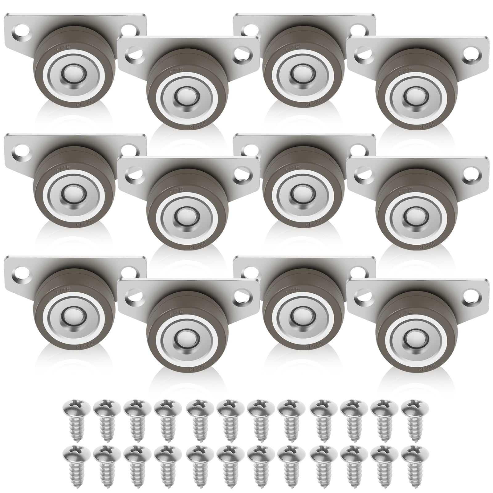 12 Pcs 1.25inch Small Side Mount Caster Wheels Non Swivel Caster Wheels ...