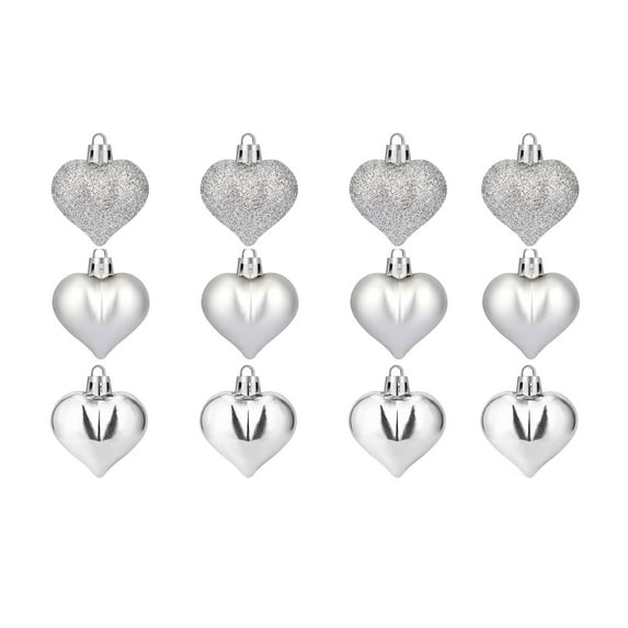 12 Pcs 1.77inch Valentine's Day Ball Ornaments, Red Pink White Heart ...