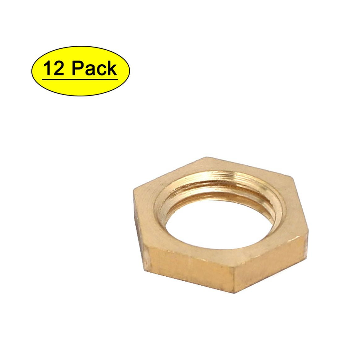 12 Pcs 1/8BSP Female Thread Brass Hex Nut Pipe Fitting Locknut ...
