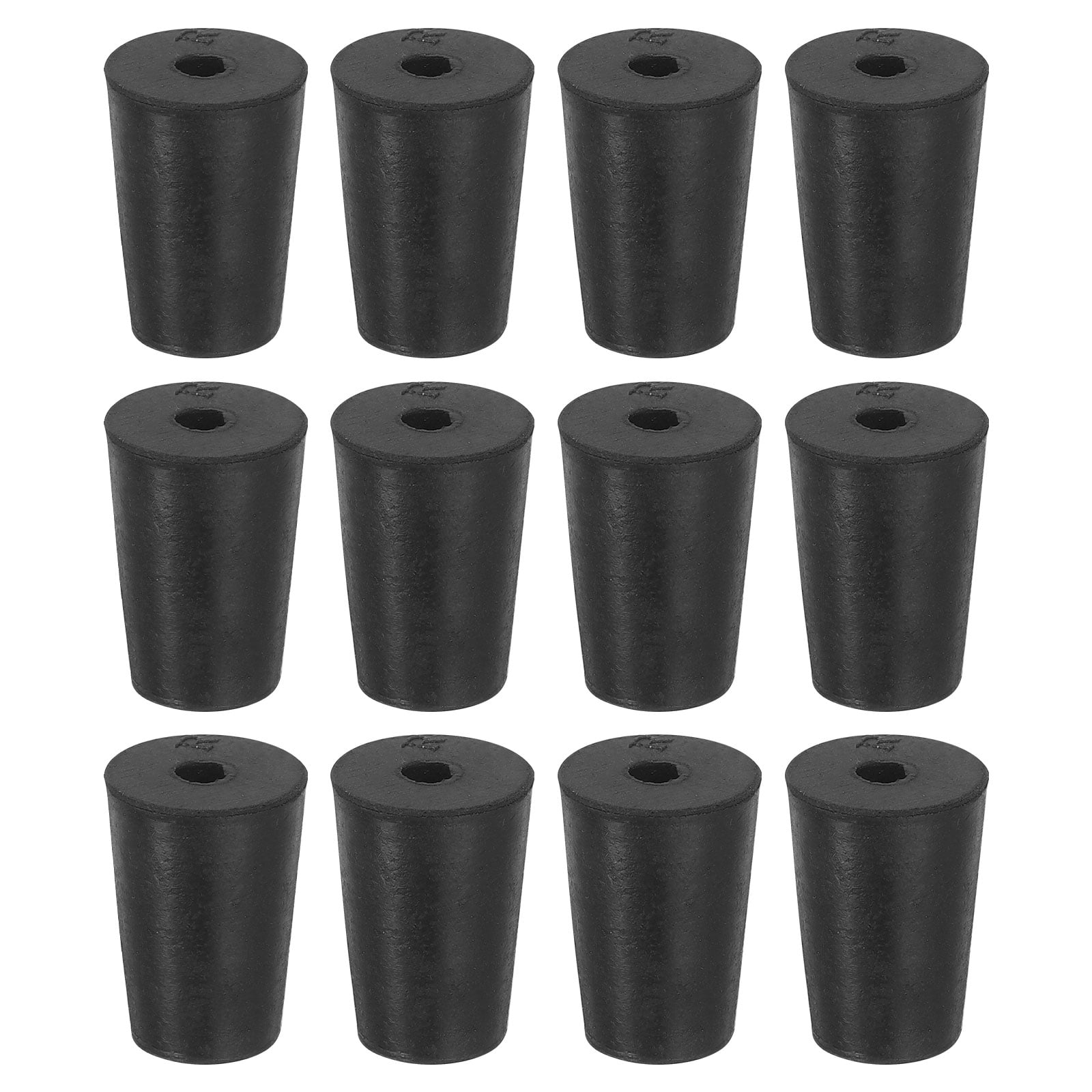 12 Pcs 1-Hole Rubber Stopper, Tapered Lab Seal Tube Stopper Plug for ...