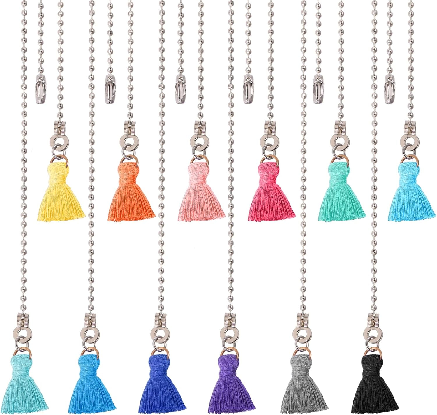 12 Pcs 1" Tassel Charms Ceiling Fan Pull Chain Iron Ceiling Fan 12.6 ...