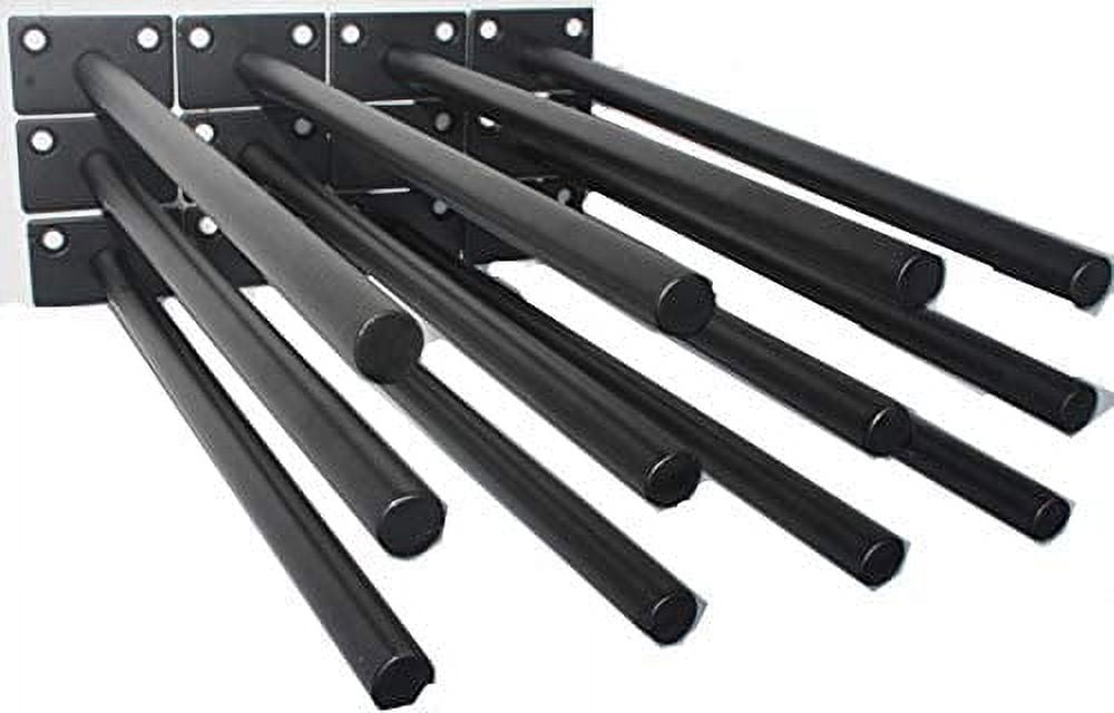 12 Pcs 10" Black Solid Steel Floating Shelf Bracket Blind Shelf ...