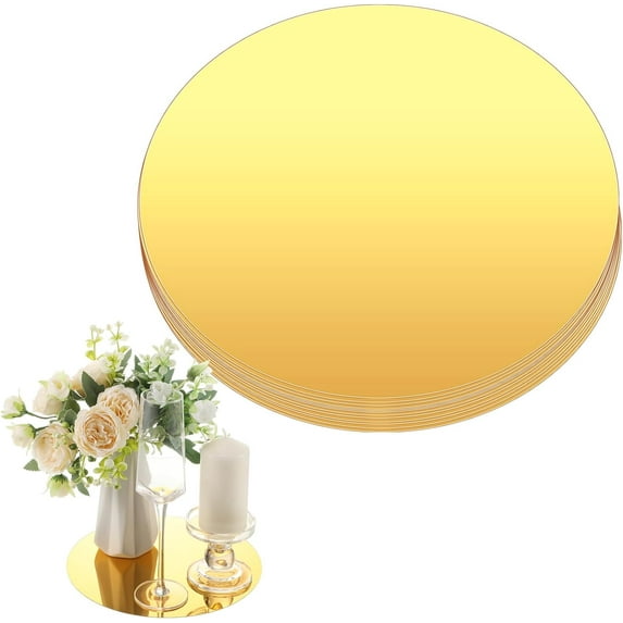 12 Pcs 10 Inch Acrylic Round Mirrors for Tables Centerpieces Circle ...