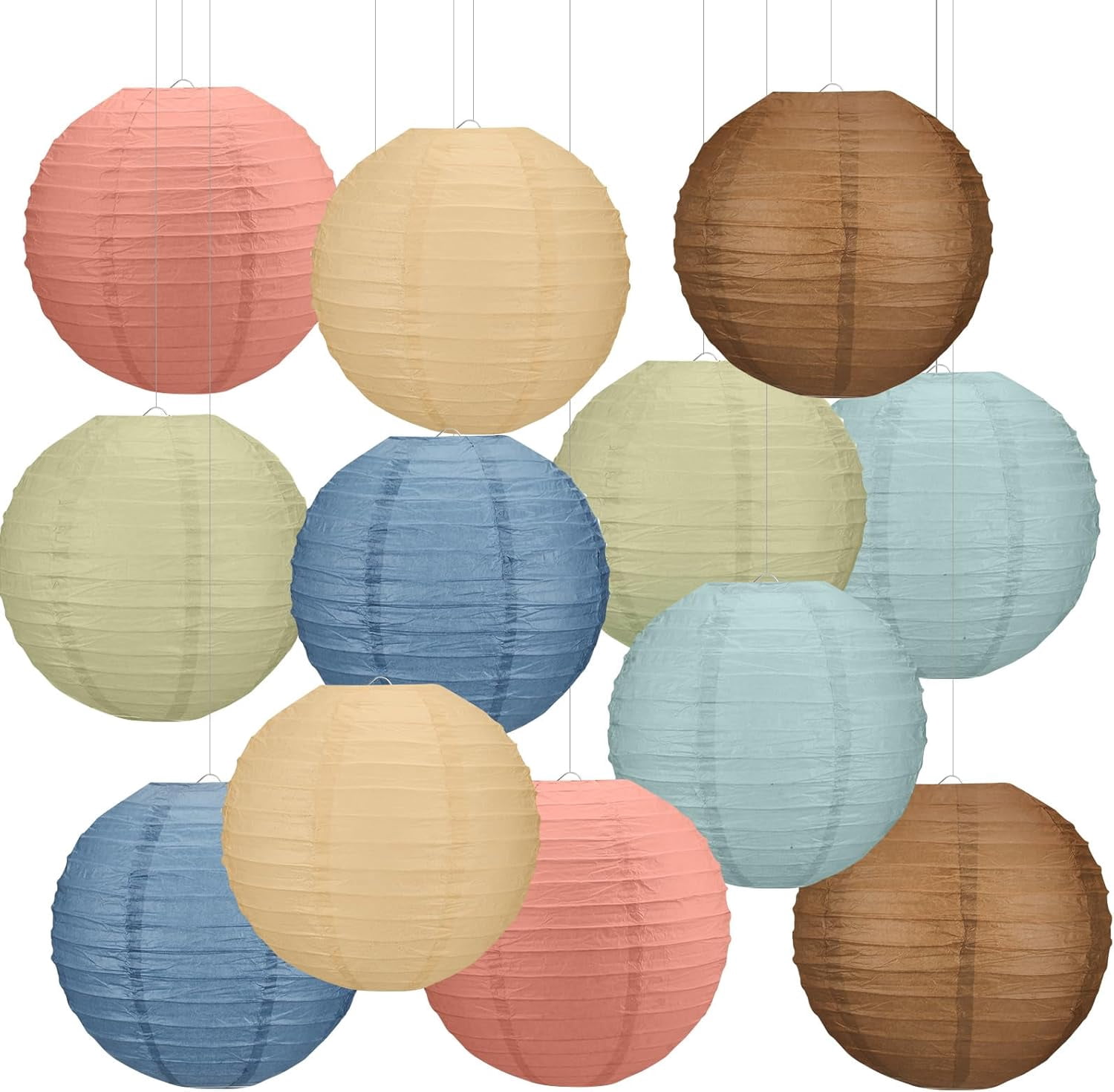 12 Pcs 10 Inch Boho Hanging Paper Lanterns Party Decorations Boho ...