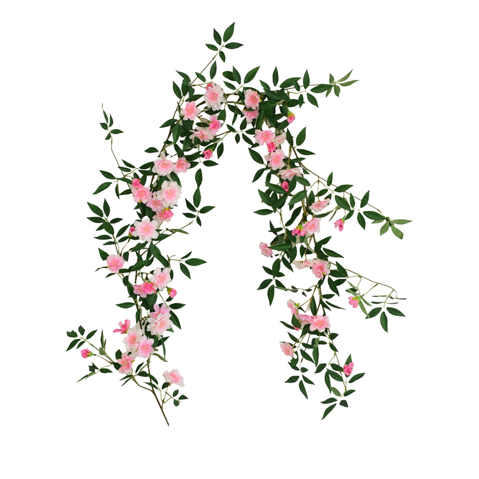 12 Pcs 100 ft Flower Garland Artificial Rose Vine with Green Leaves ...