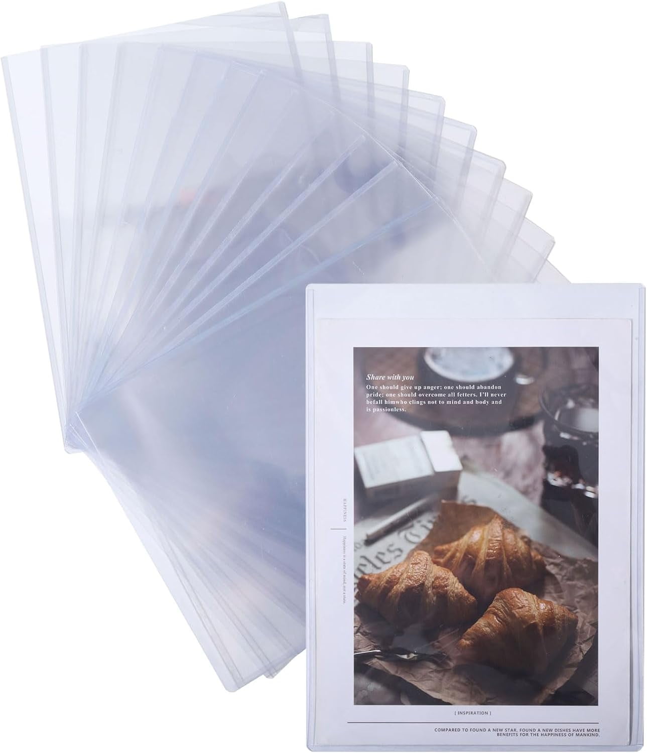 12 Pcs 12.4×9" Rigid Clear Toploaders PVC Document Protector Cover ...