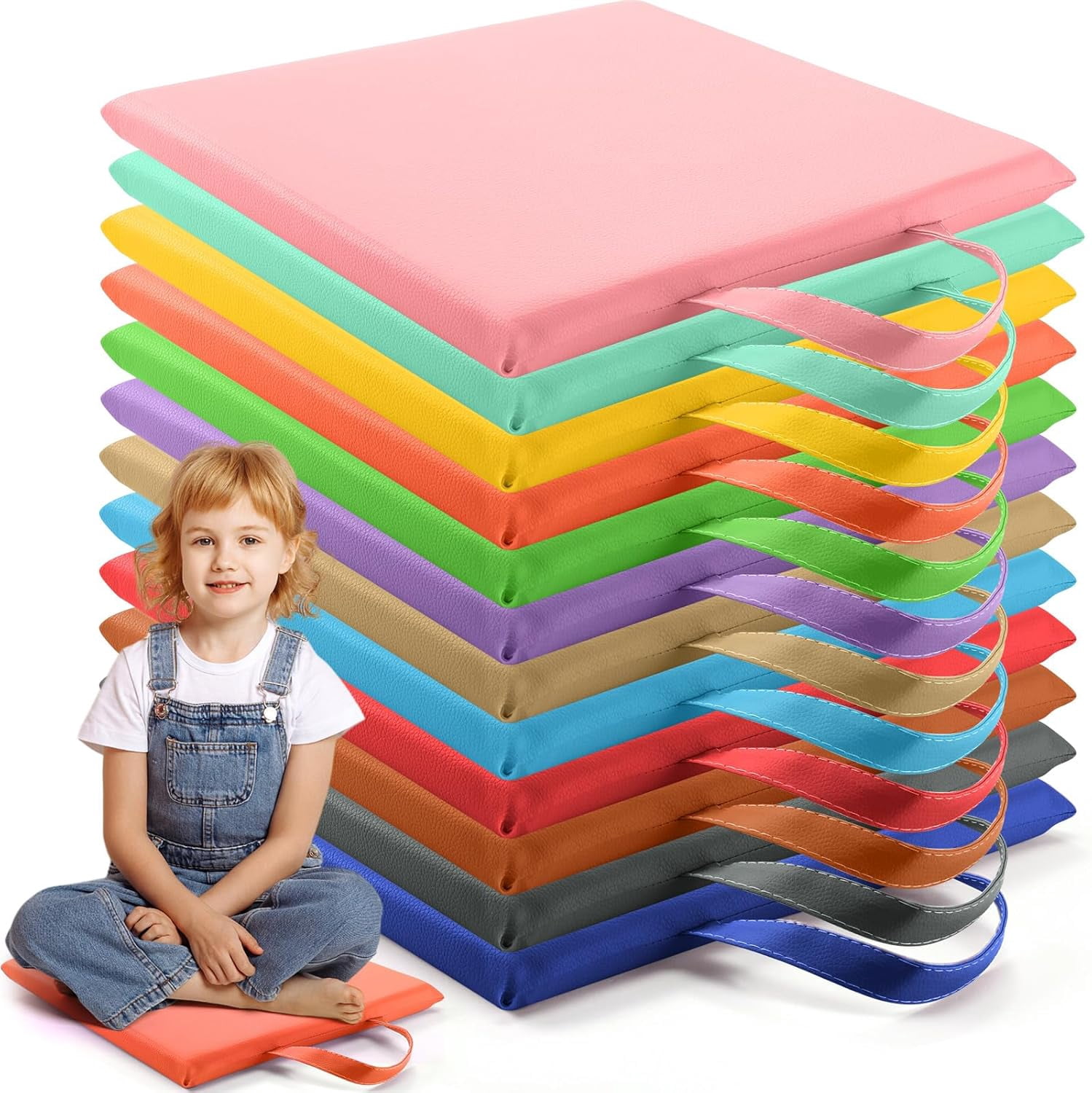 12 Pcs 12'' Floor Cushions for Classroom Flexible Floor Seating with ...