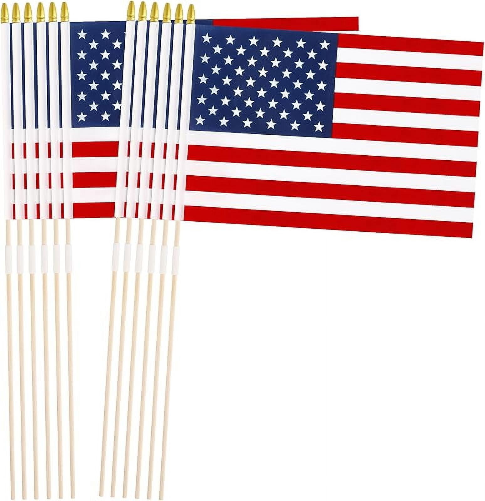 12 Pcs 12x18 In American Flags for Outside, 4th of July Grounded ...