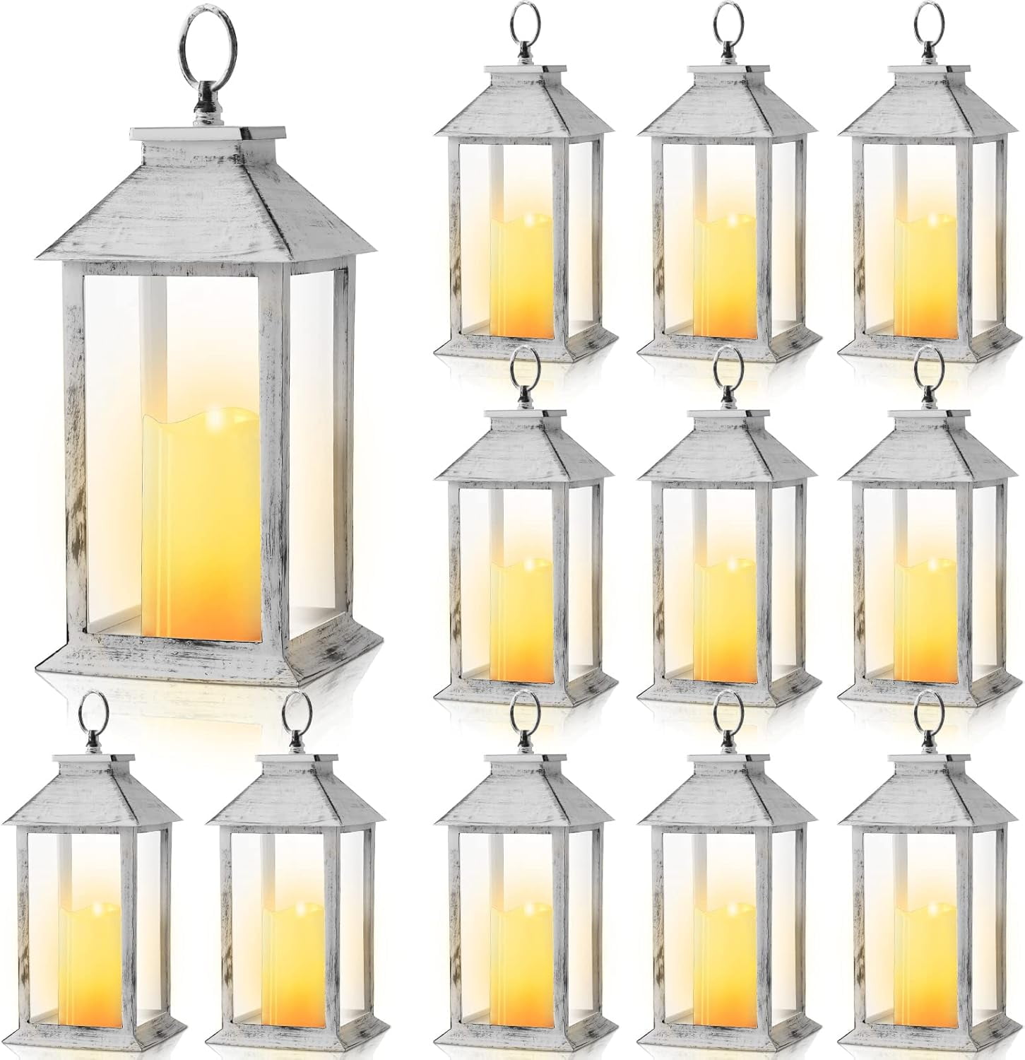 12 Pcs 13" Wedding Lanterns LED Hanging Lights Lanterns LED Vintage ...