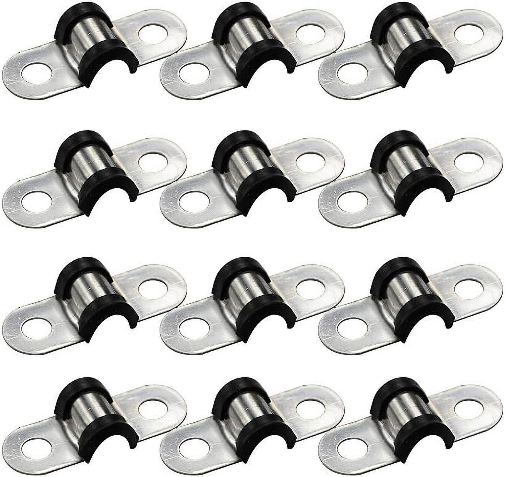 12 Pcs 13mm Rubber Pipe Strap 304 stainless steel Rubber Cushioned ...