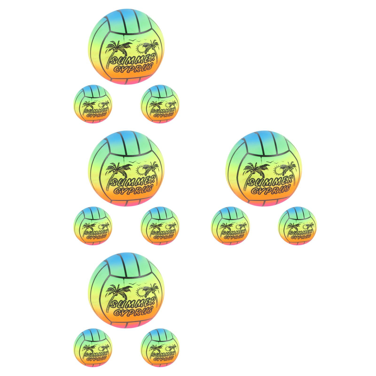 12 Pcs 16 CM Rainbow Balls Elastic Eco-friendly PVC Beach Play Ball ...